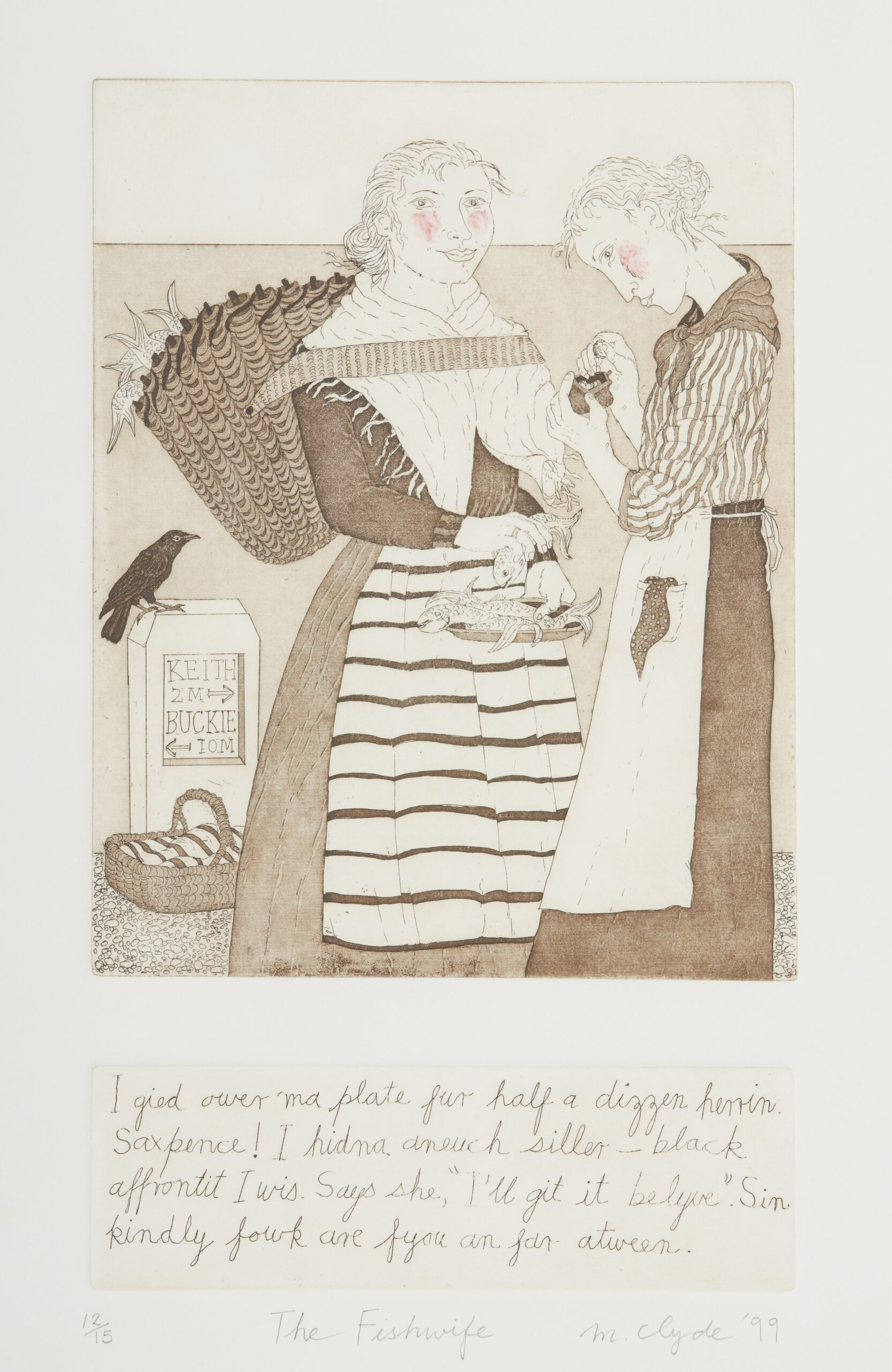 Maggie Clyde | The Fishwife, Etching, 1999 - Art in Healthcare