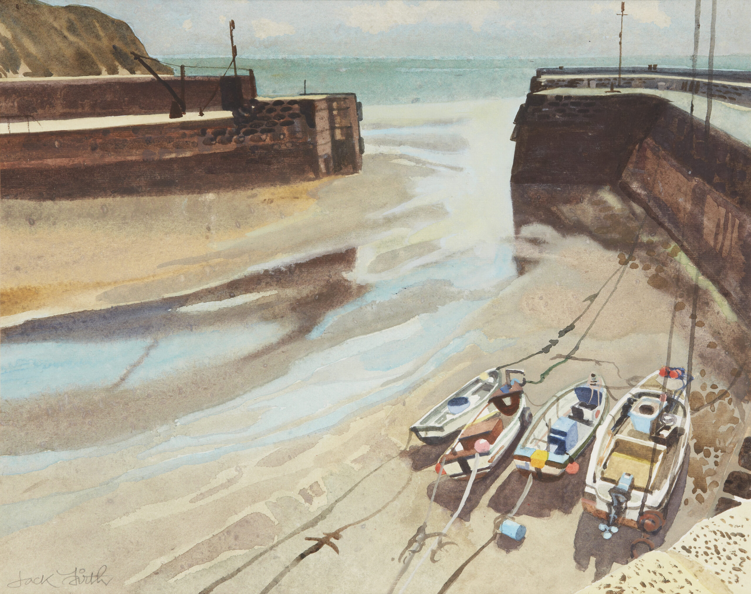 Jack Firth | Empty Harbour, Watercolour, 1991 - Art in Healthcare