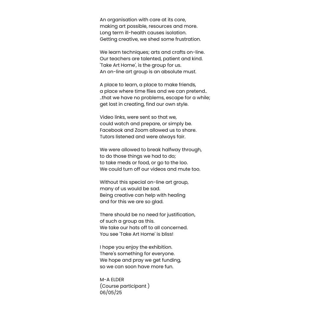 "Taking Art Home" Poem | M-A Elder - Art in Healthcare
